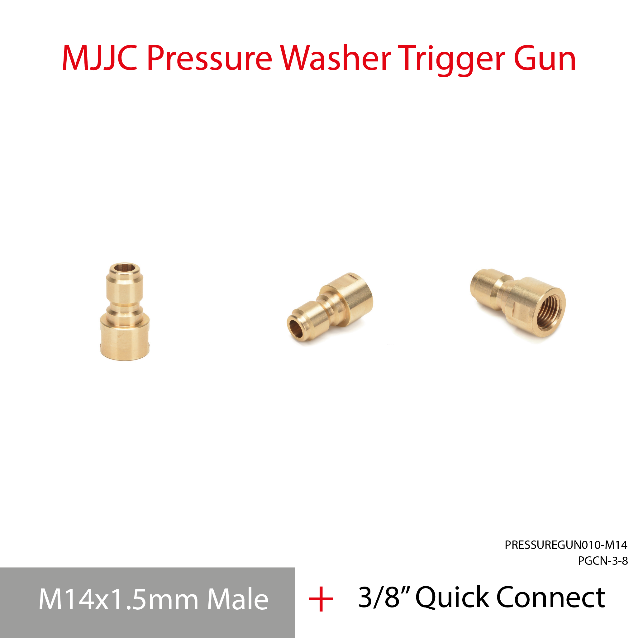 3/8" Quick Connect MJJC Light Weight Pressure Washer Short Trigger Gun ...